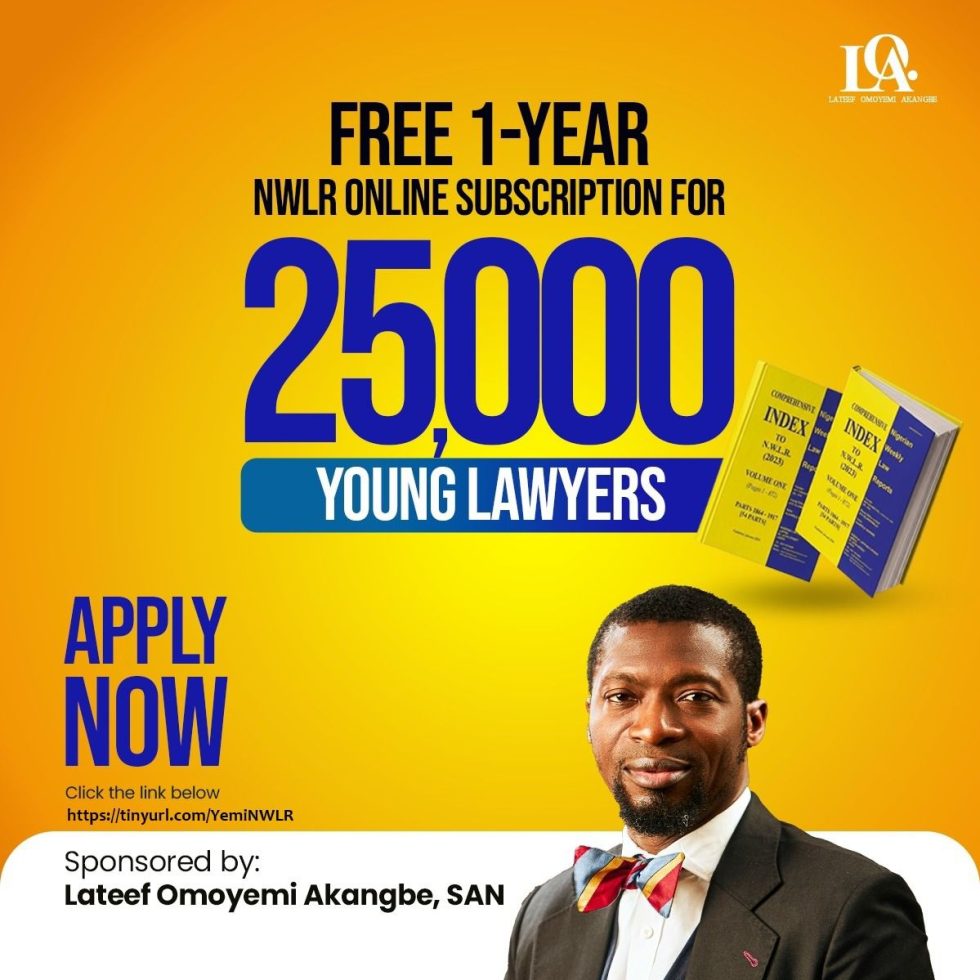Registration Now Open: Yemi Akangbe’s Free NWLR Online Access for ...